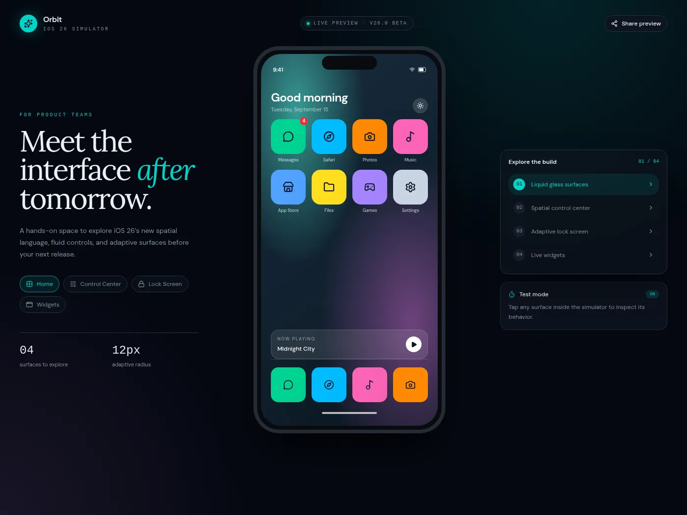 iOS 26 Web Simulator