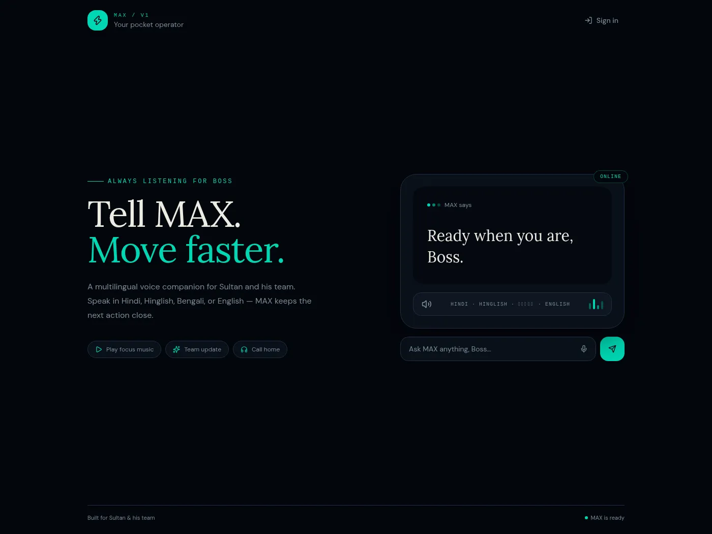 MAX Voice AI Assistant