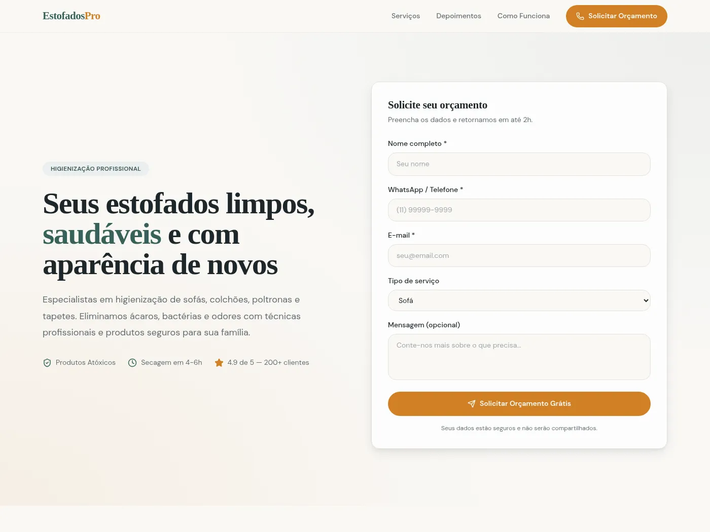 Paulo Dias limpeza e higienização