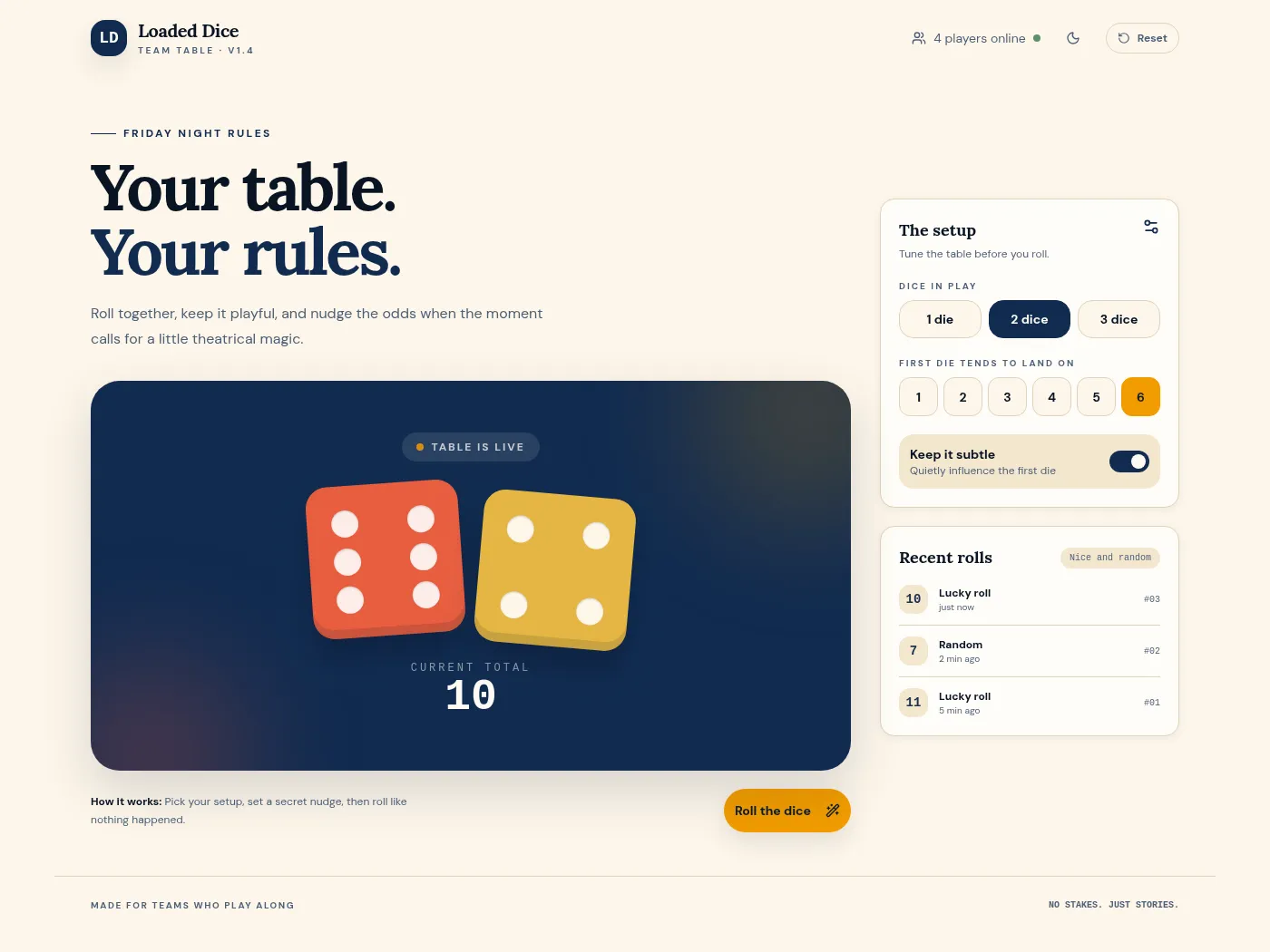 Rigged Dice Roller