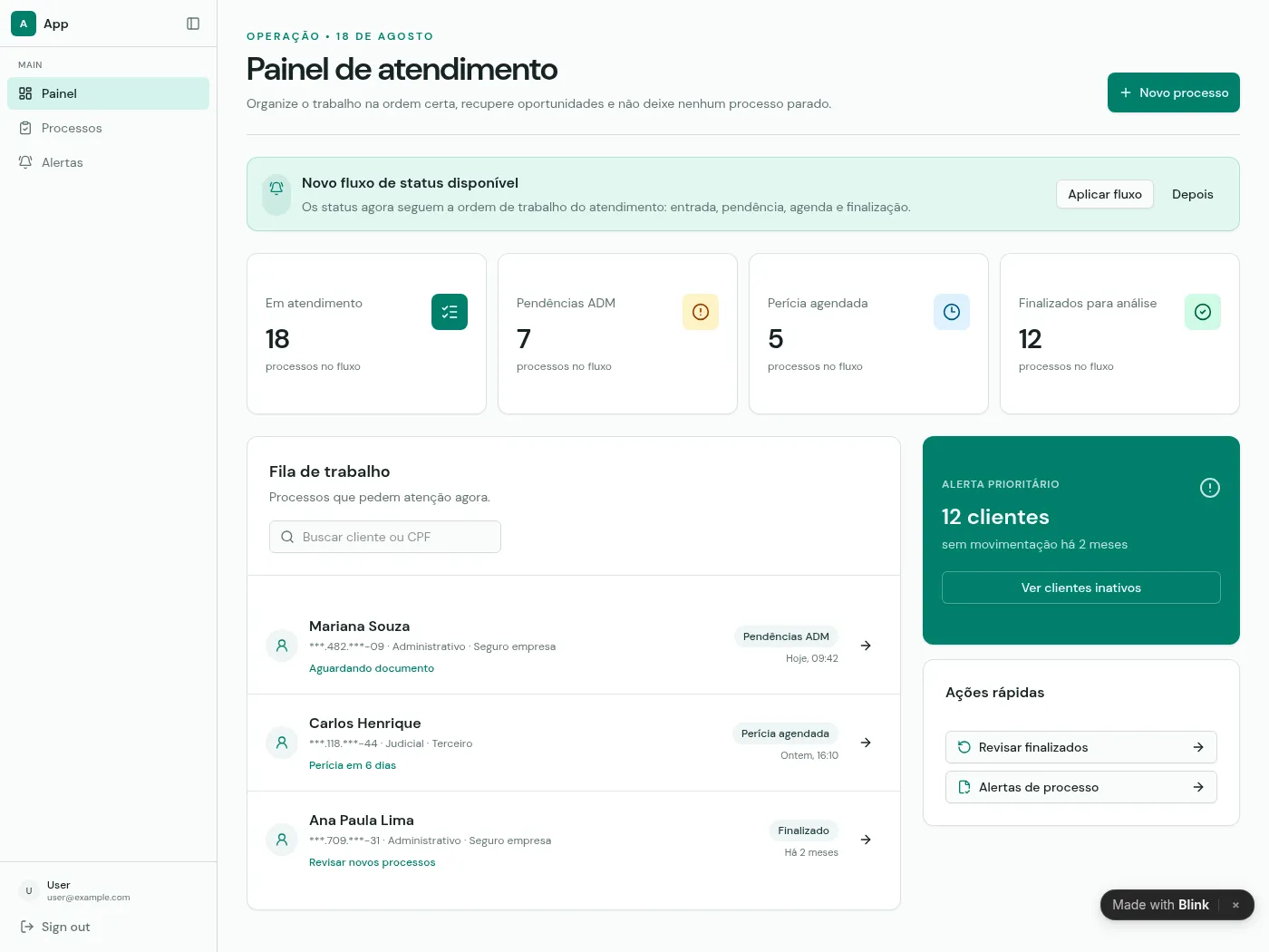Atendimento Status Flow