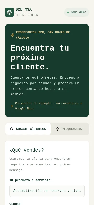 B2B MSA Client Finder