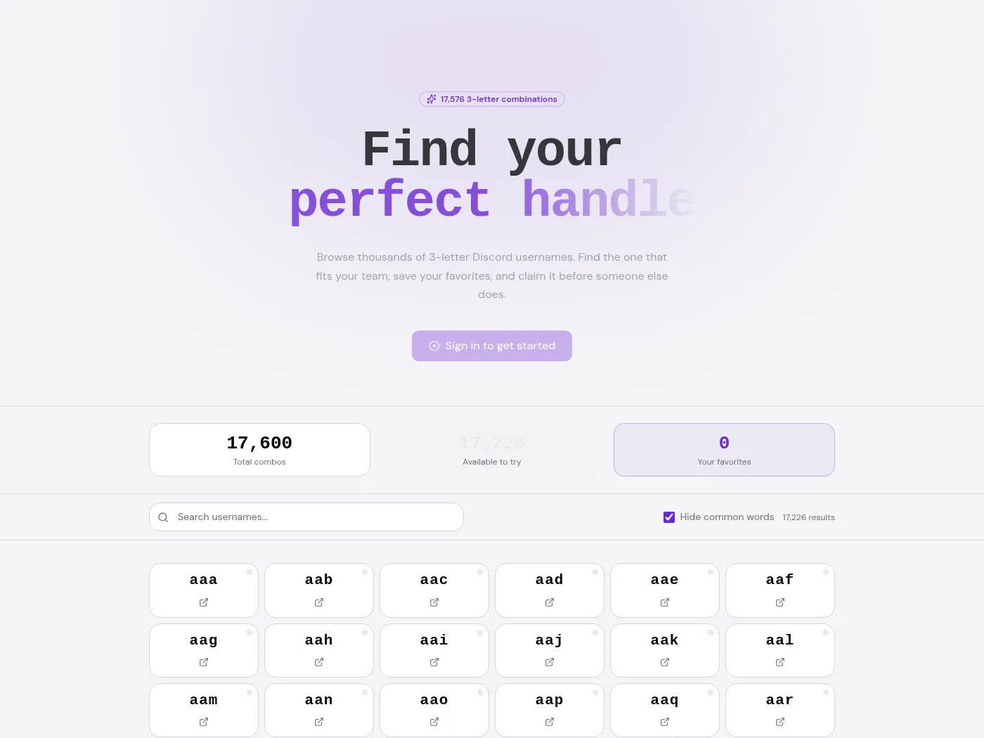 Discord Name Finder