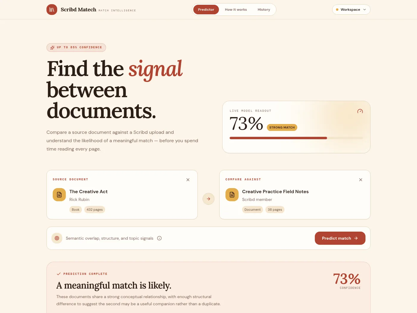Scribd Match Predictor