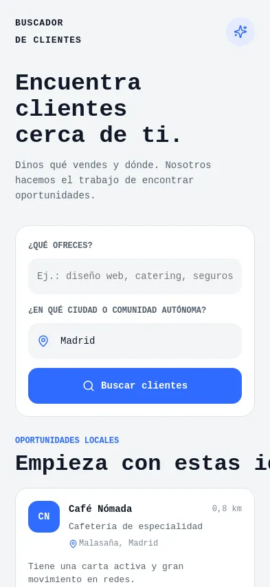 Burcador de Clientes