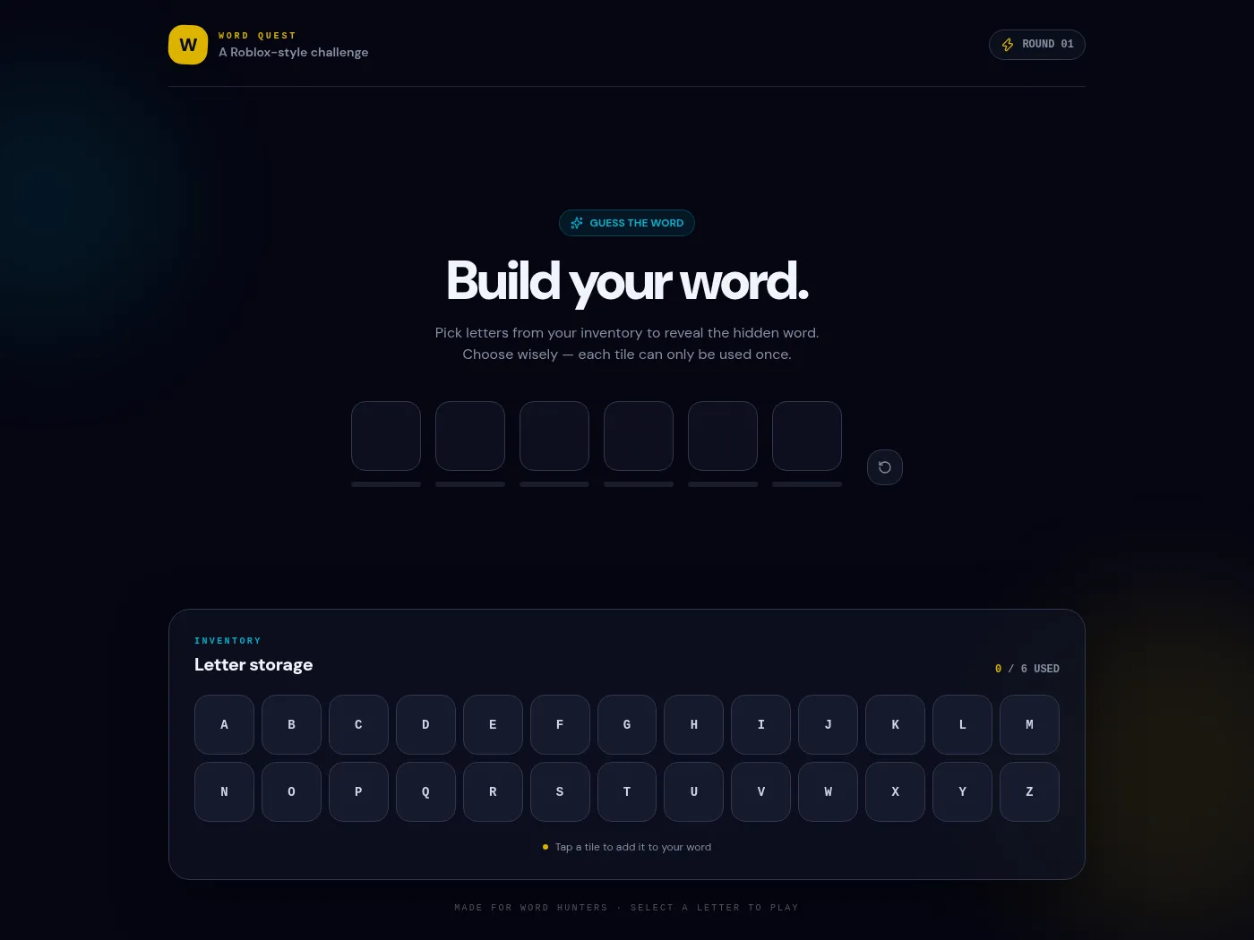 Roblox Word UI