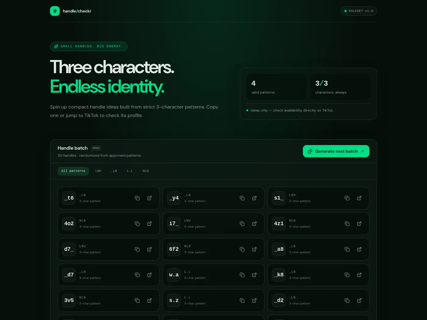 TikTok 3-Char Checkr