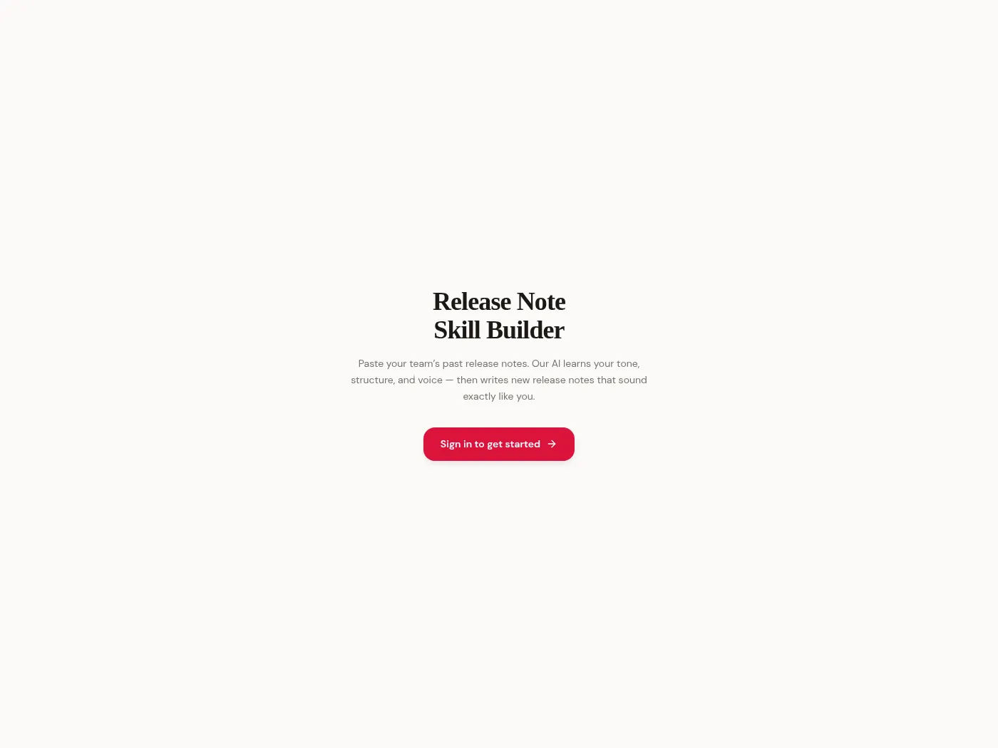 Release Note Skill Builder