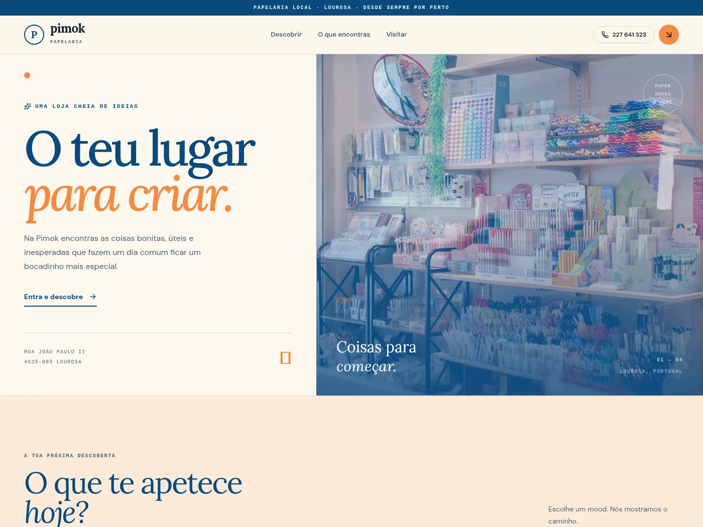 Pimok Papelaria Website