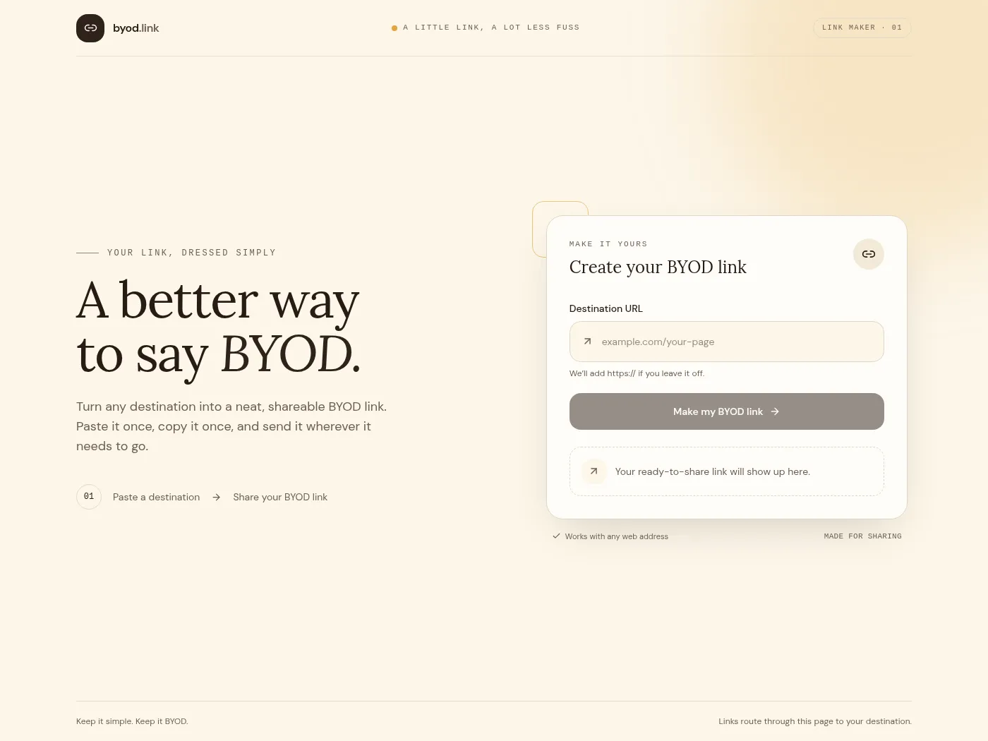 BYOD Shortlink Generator