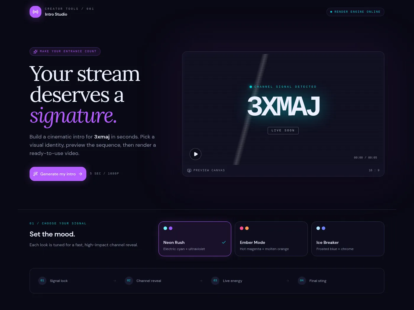 Twitch Stream Intro Maker