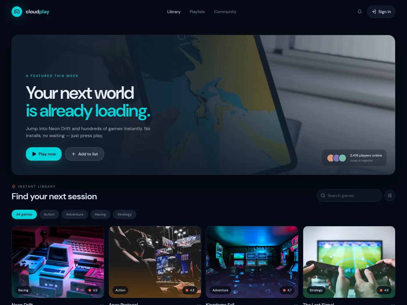 CloudPlay Platform