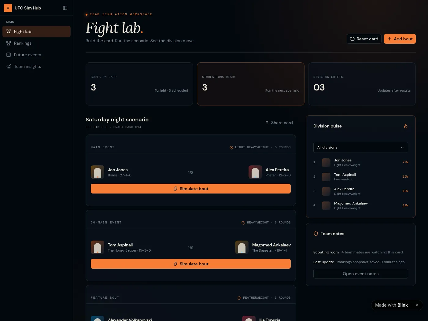 UFC Sim Hub