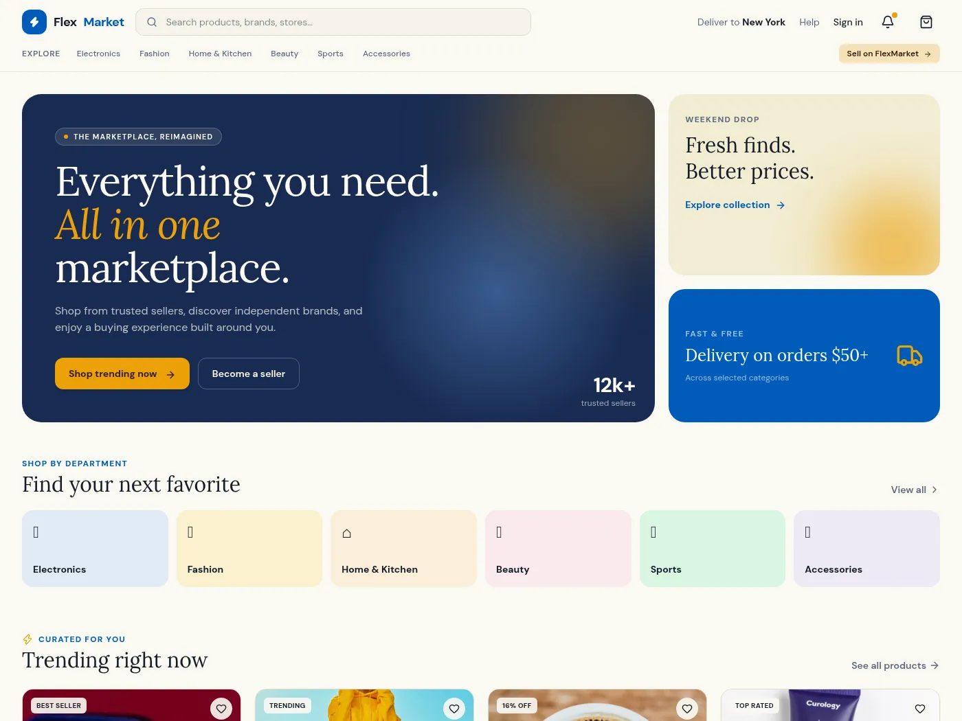 FlexMarket Marketplace App