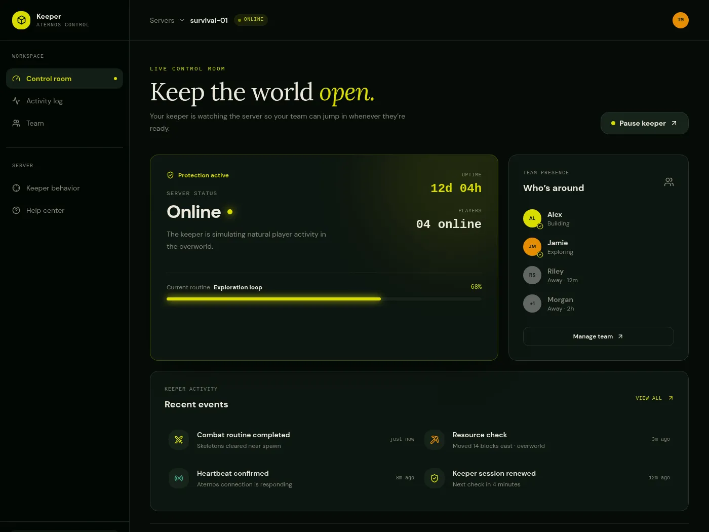 Aternos Server Keeper
