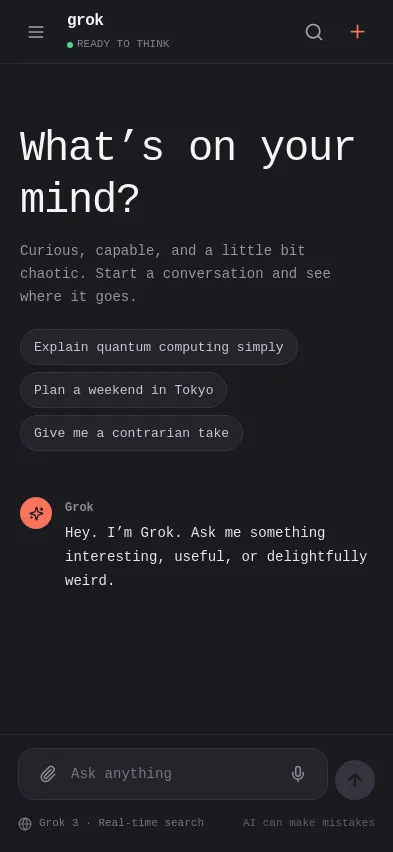 Grok Mobile AI Chat