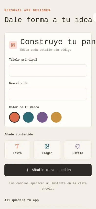 Personal App Designer
