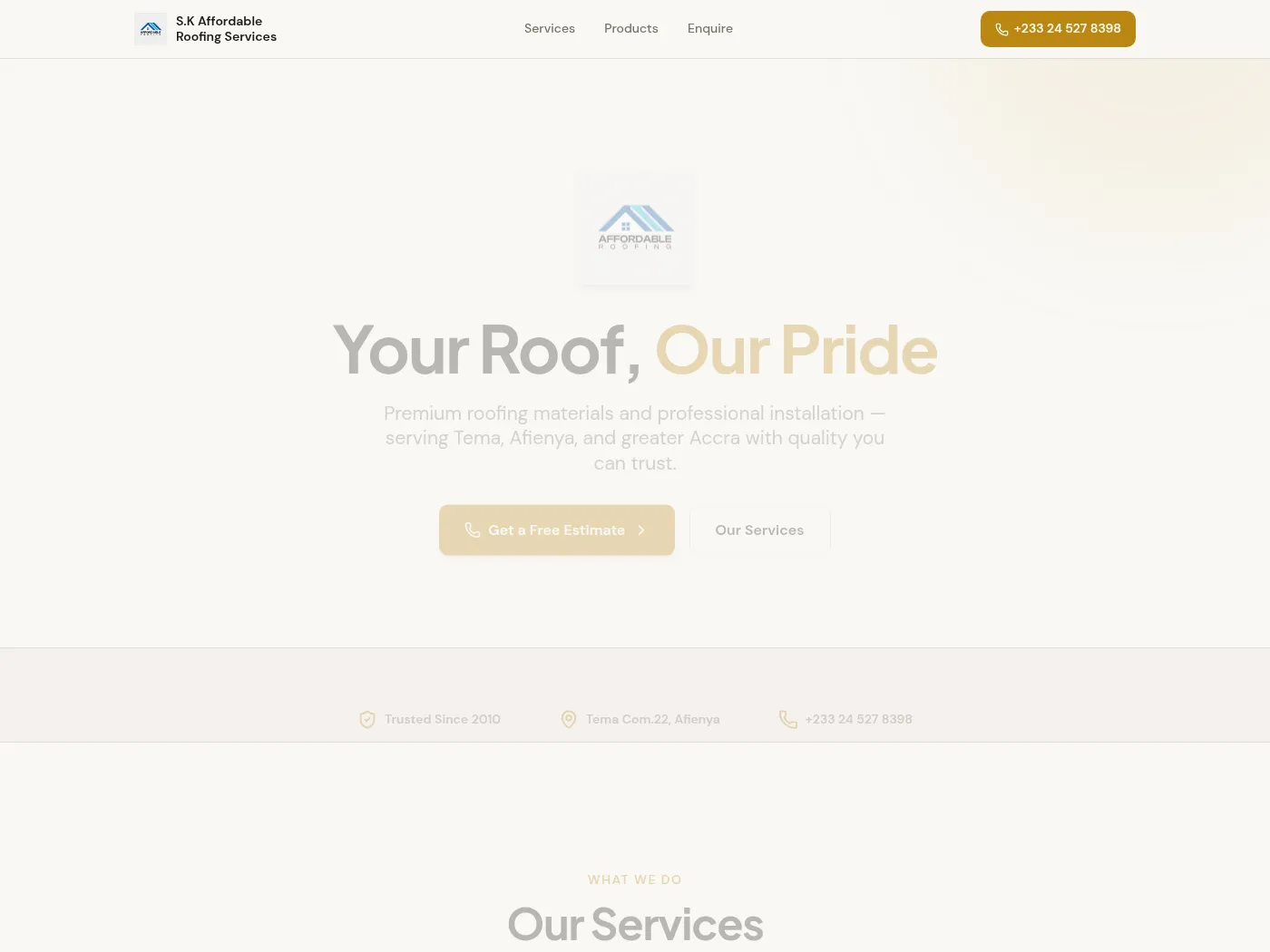 S.K Roofing Web Showcase
