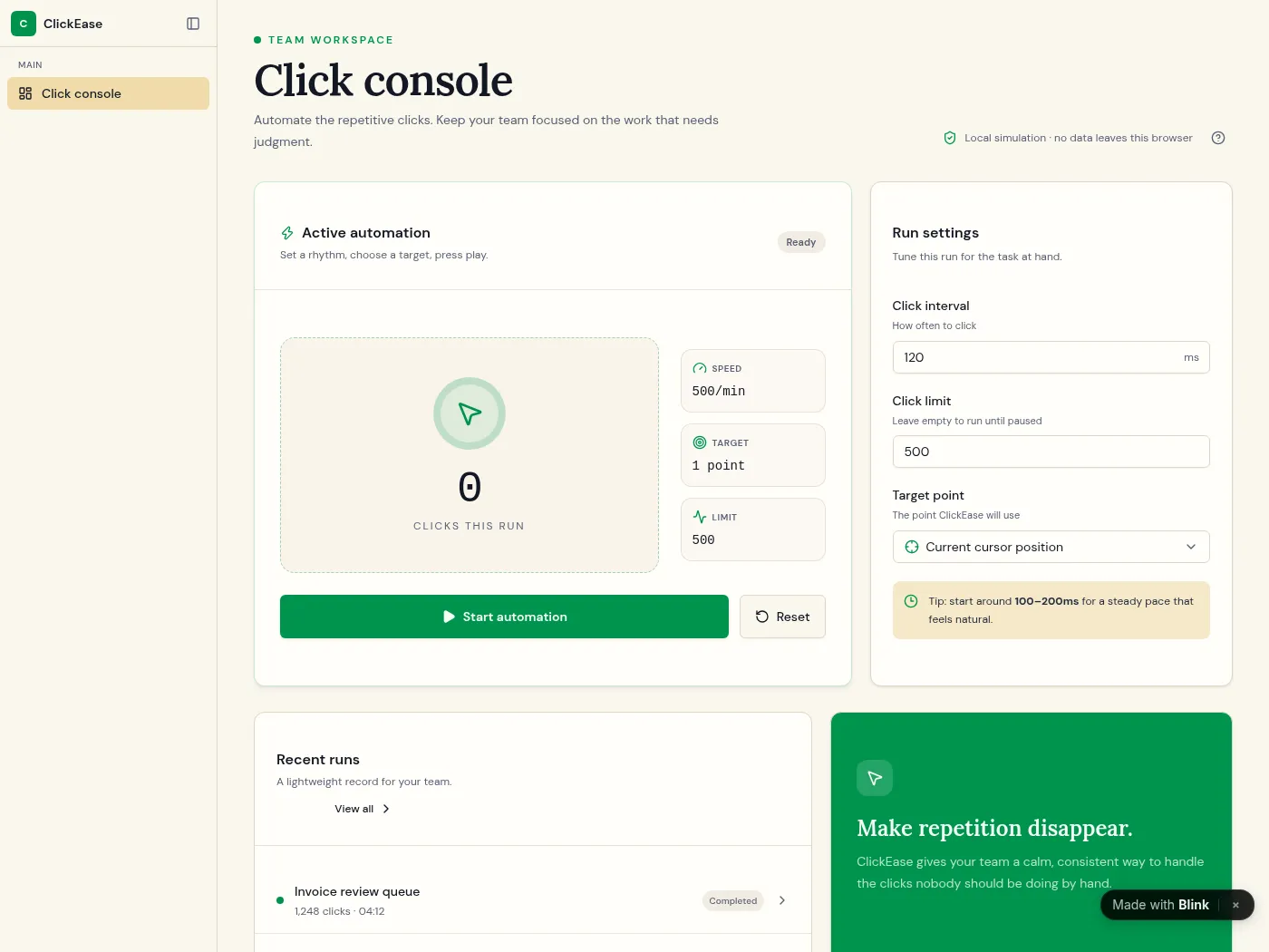 ClickEase Automation Tool