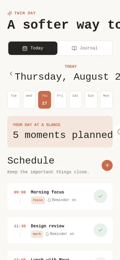 TwinDay Planner