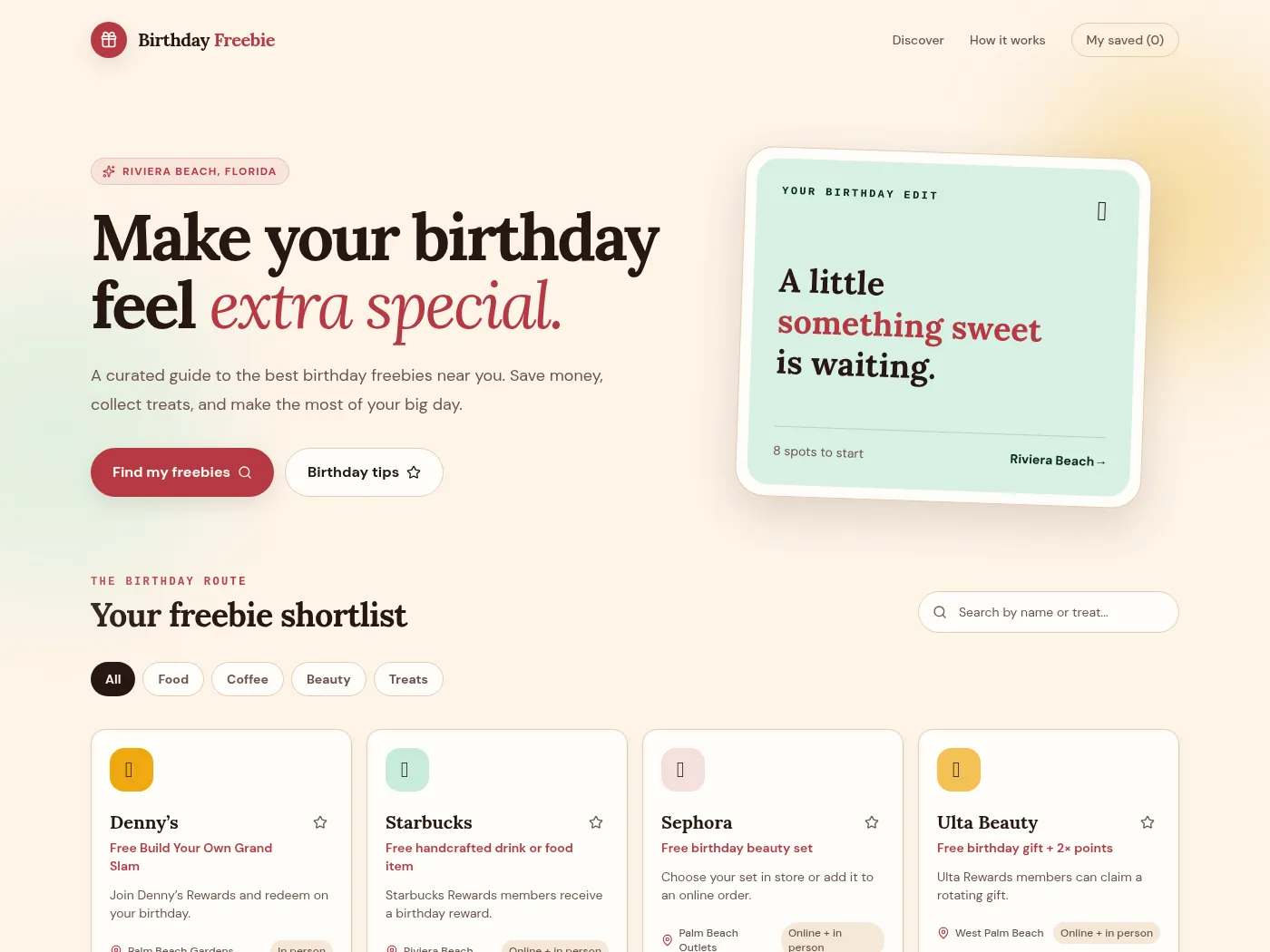 Birthday Freebie Finder
