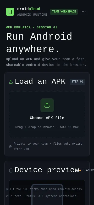 Android2iOS Web Emulator