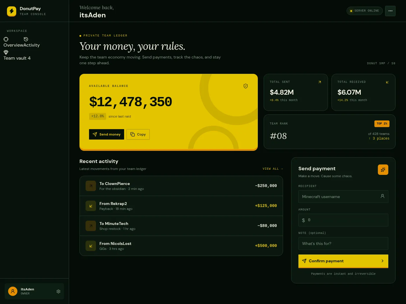 Donut SMP Fake Cash