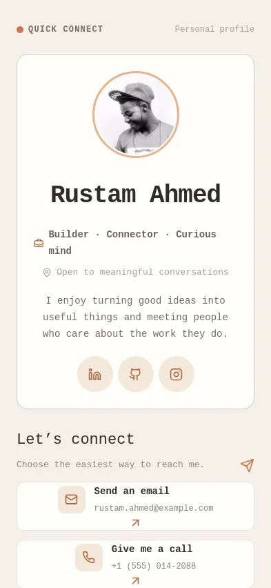 Ahmed's Quick Connect