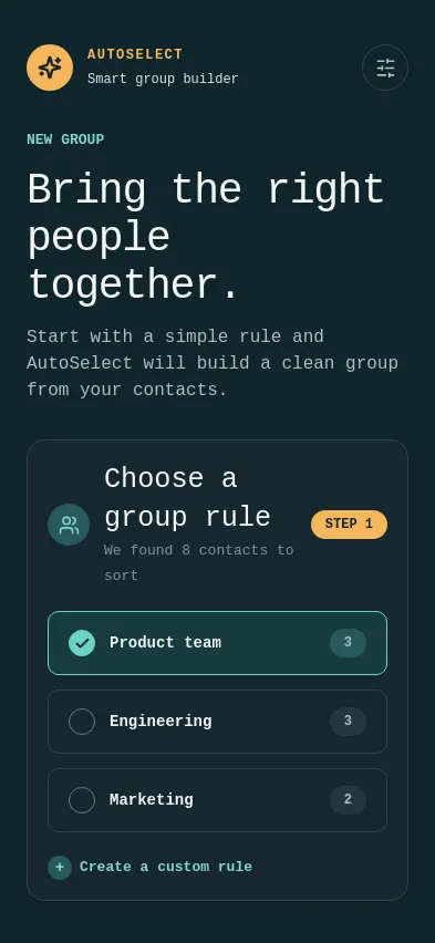 AutoSelect Groups