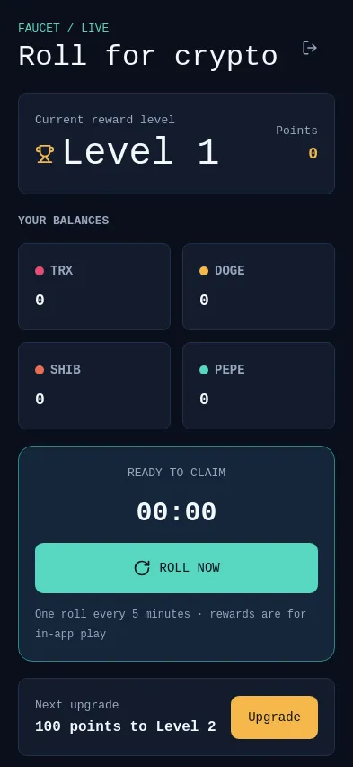 Crypto Faucet Game