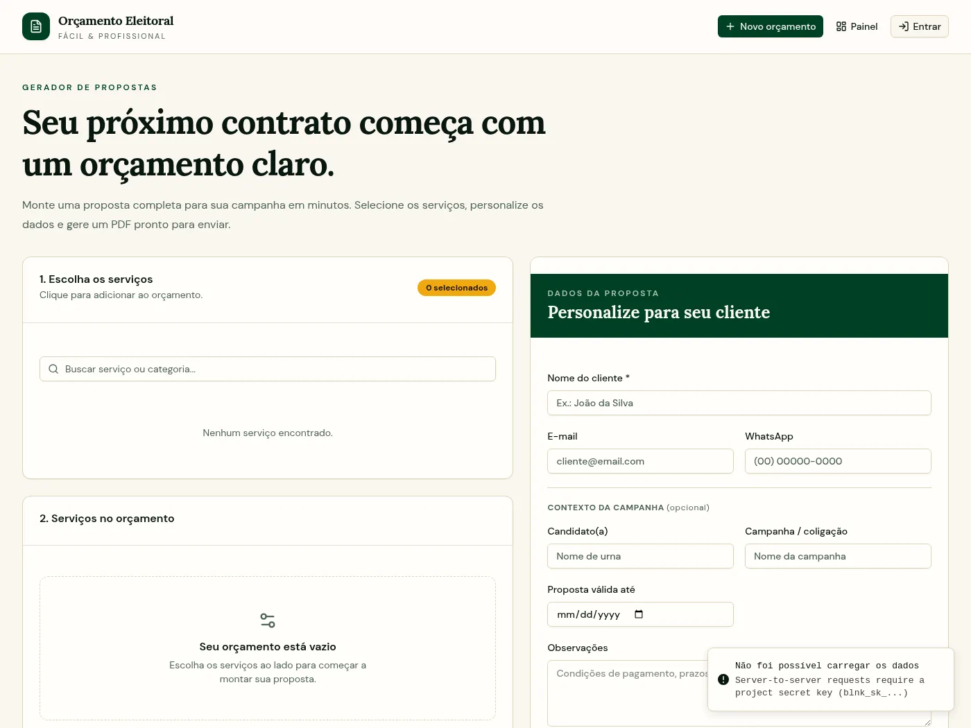 Orçamento Eleitoral Fácil