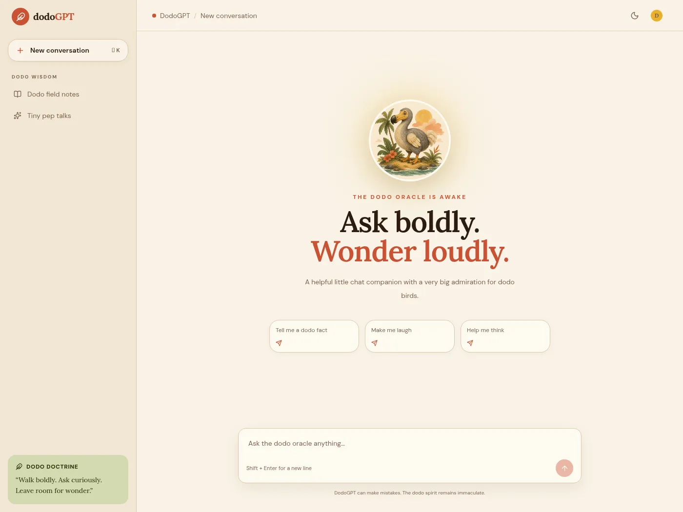 DodoGPT: Dodo Bird Chat AI