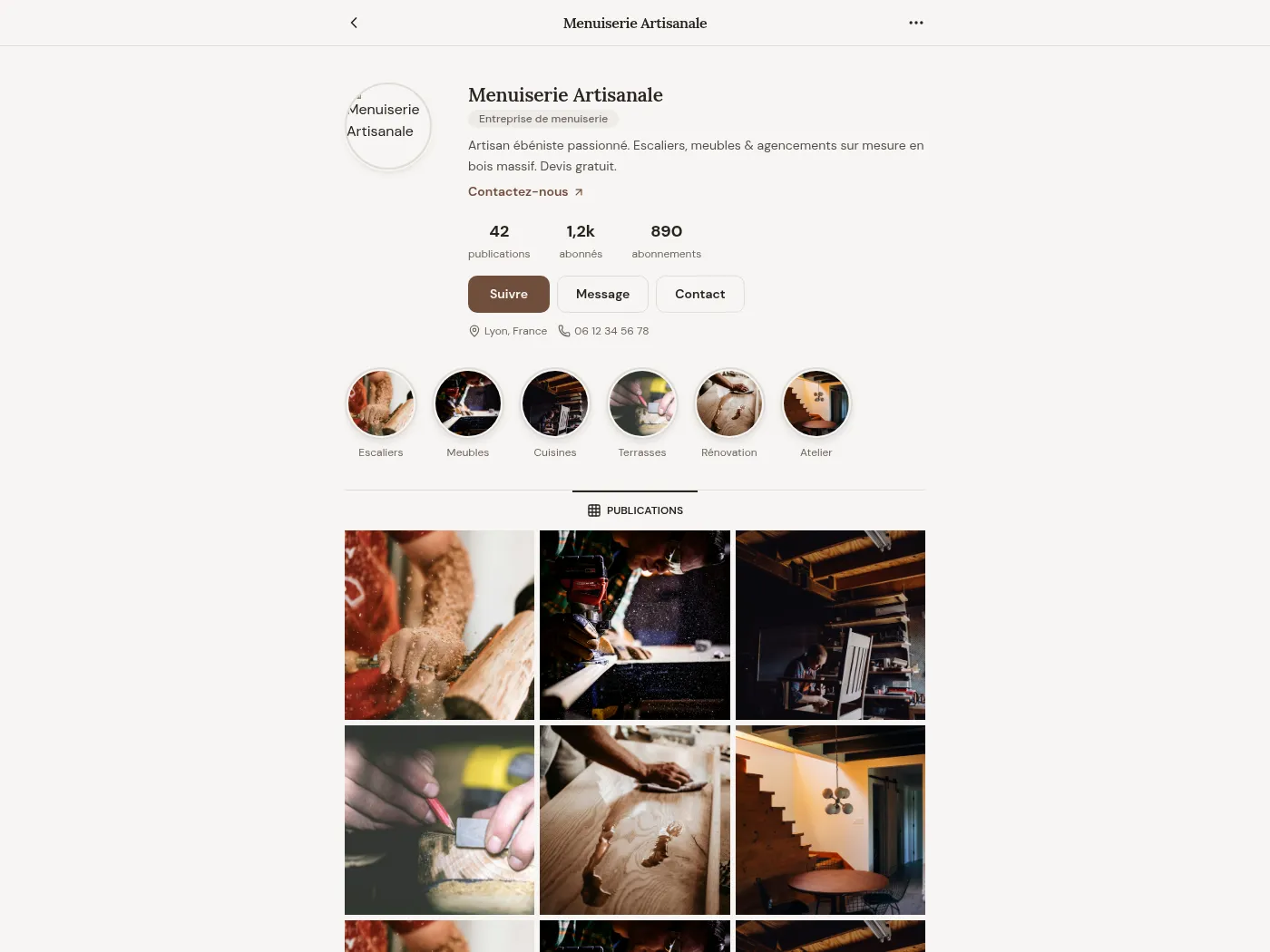 InstaMenuiserie Showcase