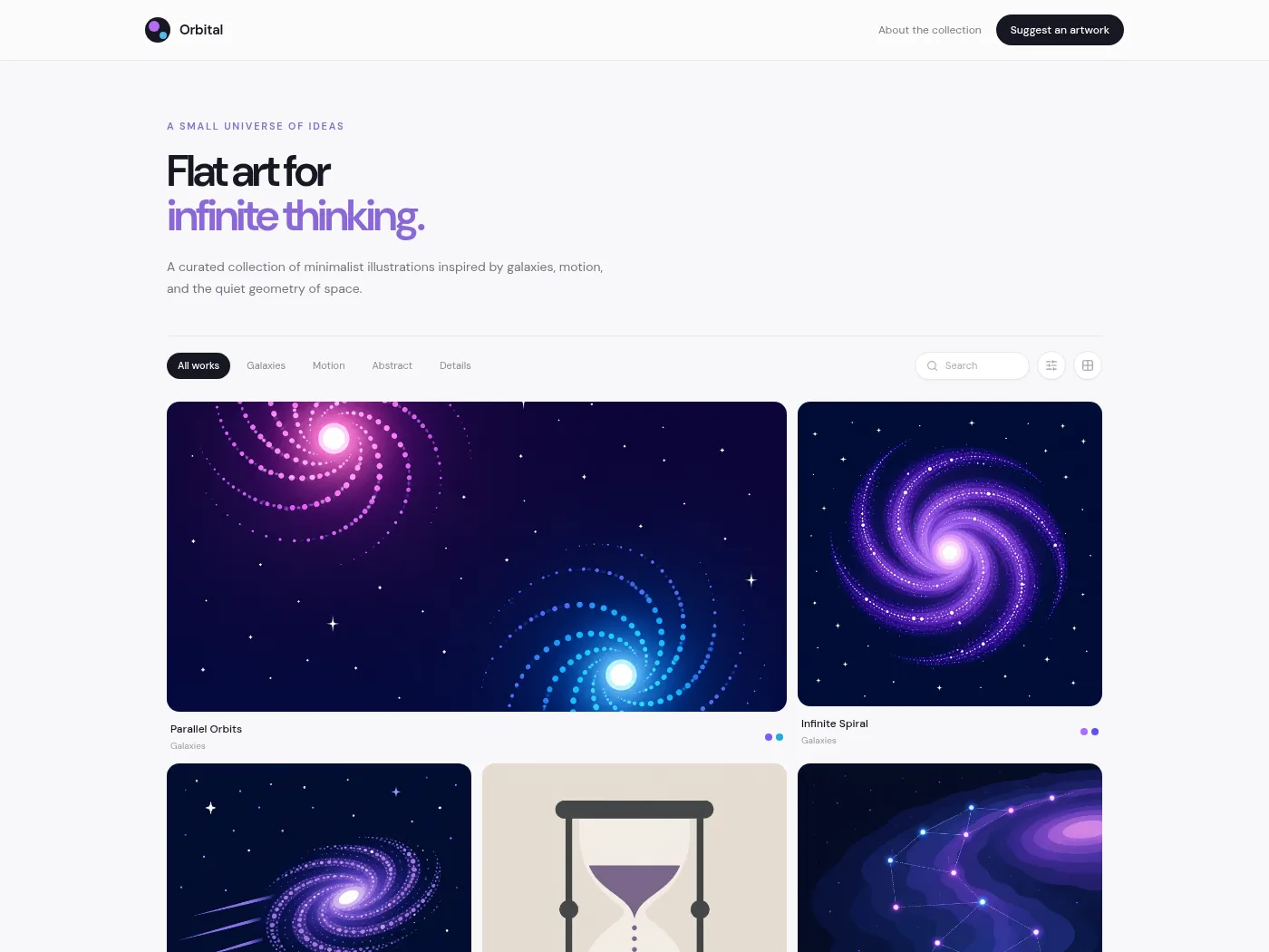 Minimalist Galaxy Art Viewer