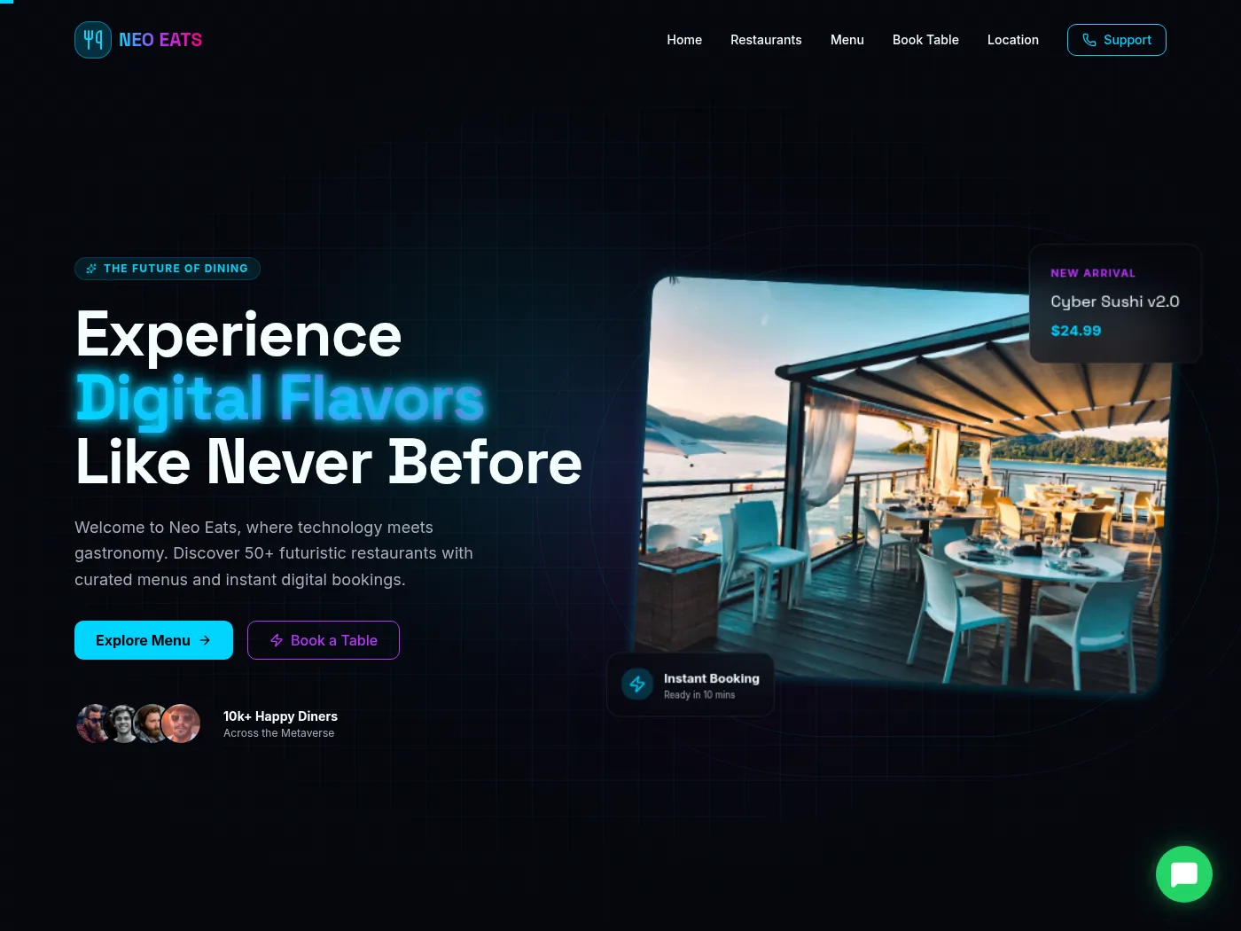 Futuristic Restaurant Hub