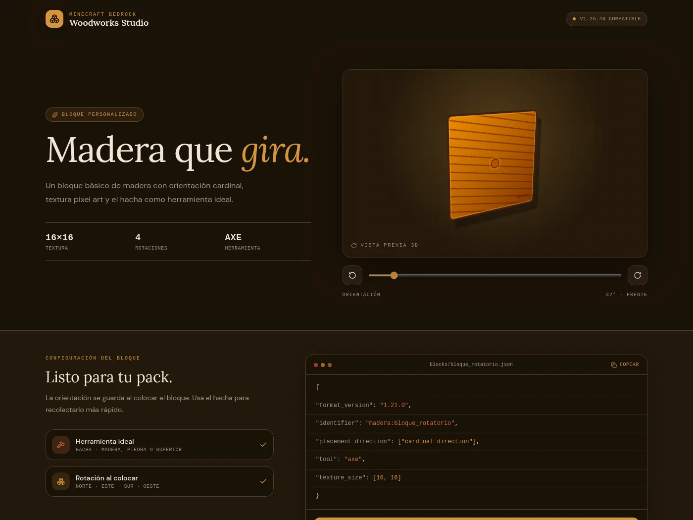 Bloque Madera Rotatoria