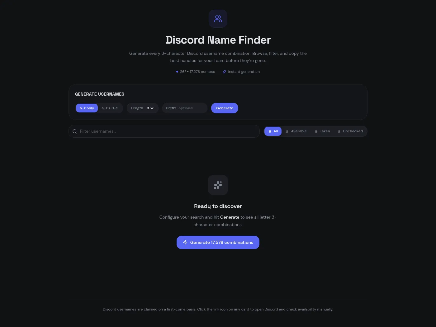 Discord Name Finder