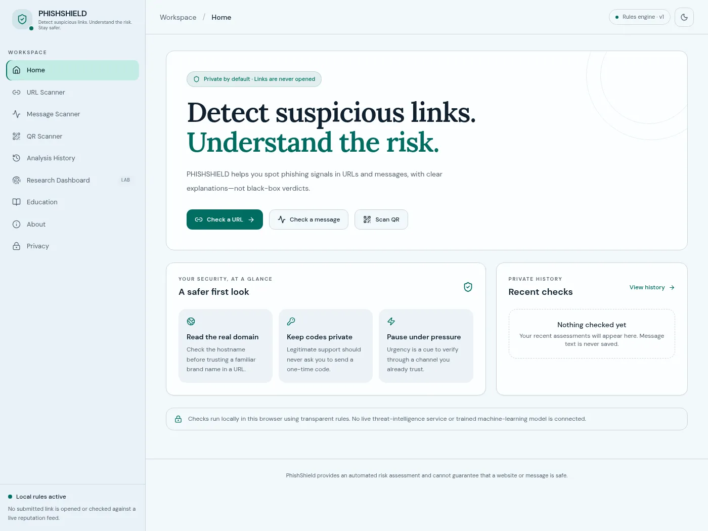 PhishShield Web App