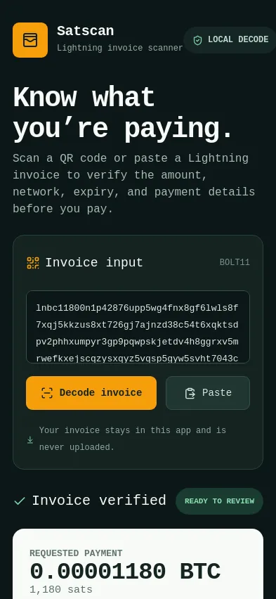 LN Payment Scanner