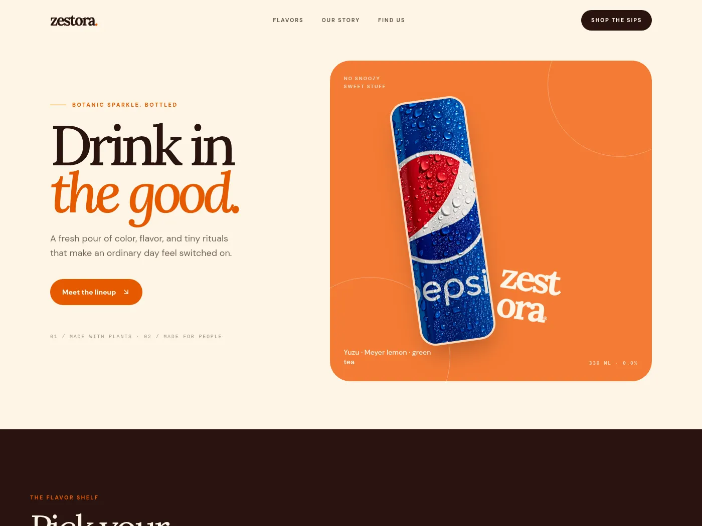 Zestora Drinks Website