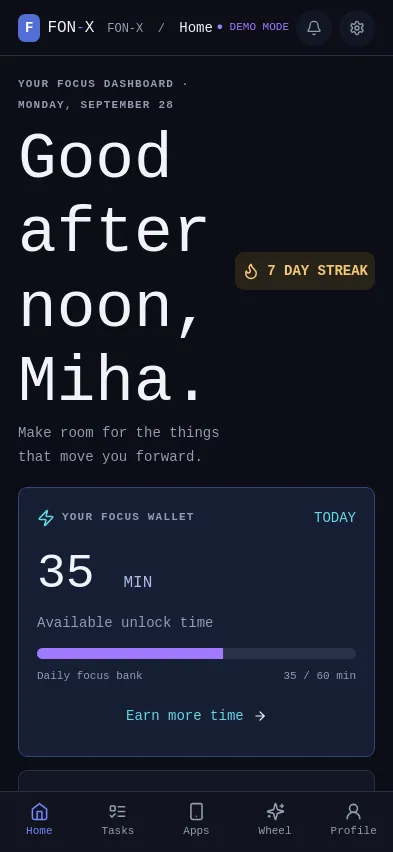 FON-X Productivity App