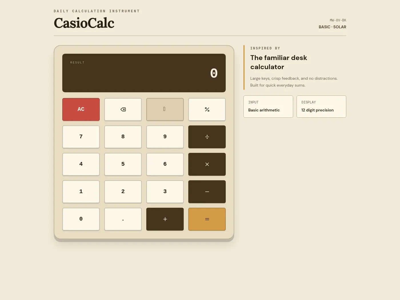 CasioCalc Web App
