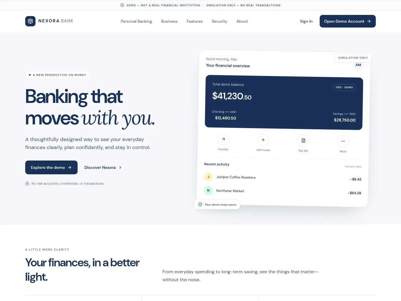 Nexora Bank Demo Platform