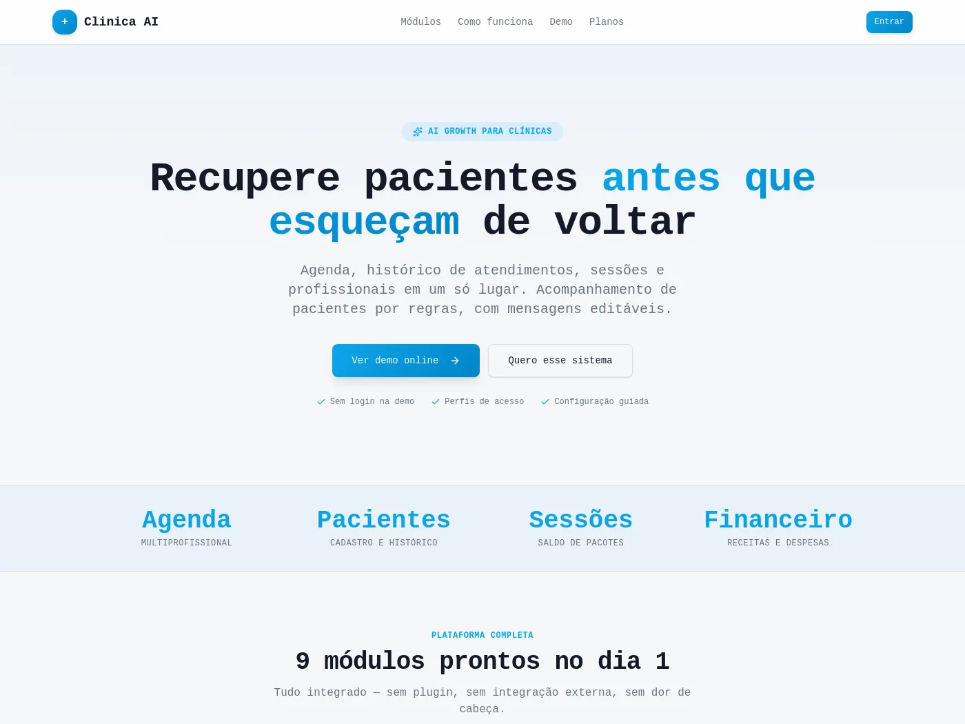 ClínicaPro — Template para Alunos