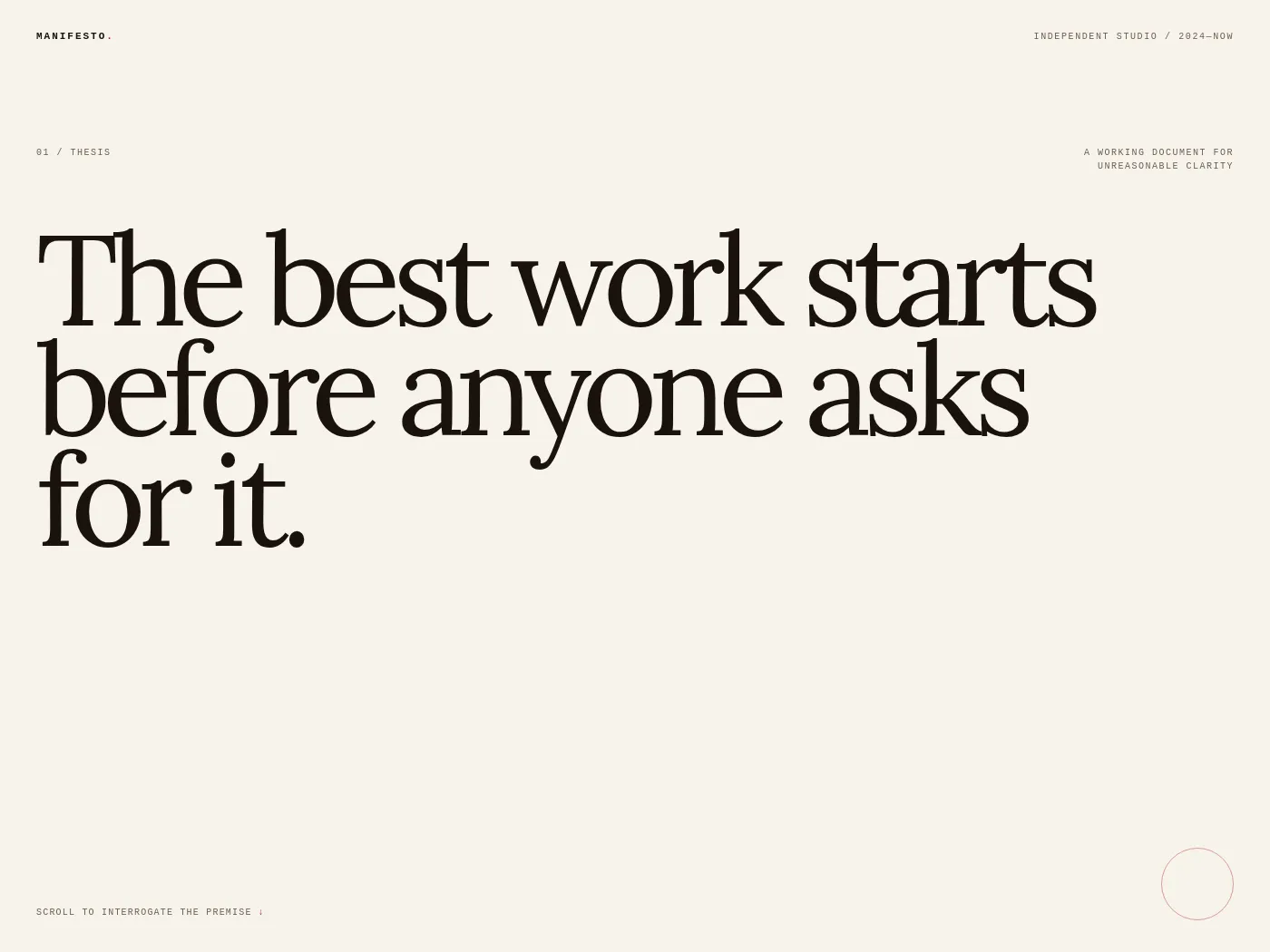 Manifesto Startup Site