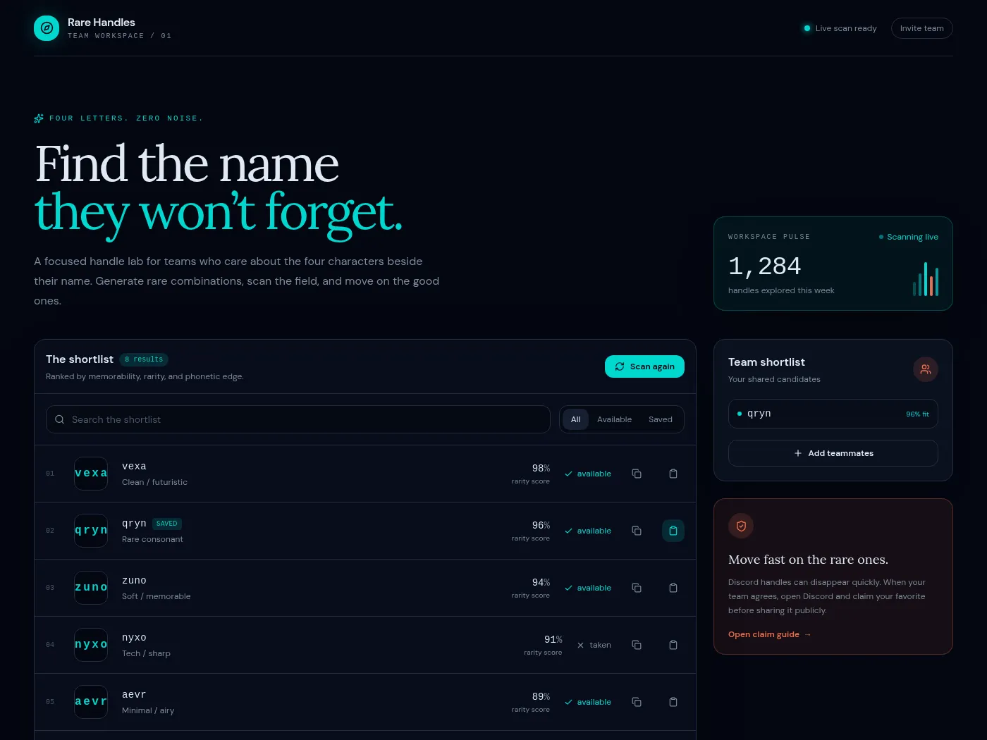 Rare Discord Handle Finder