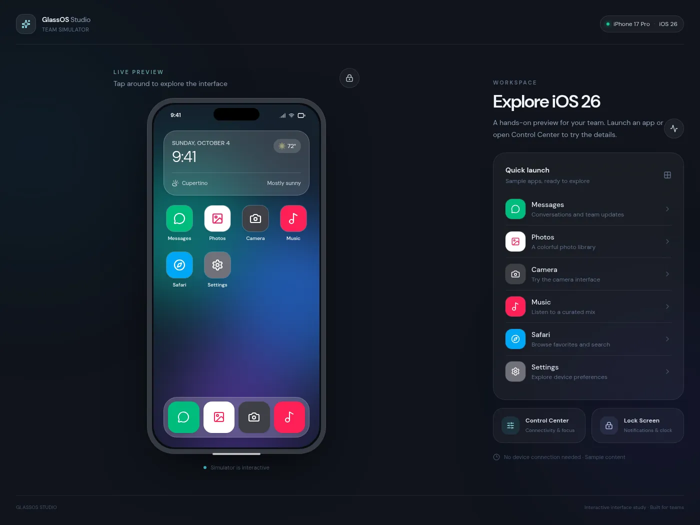 iOS26 Web Simulator