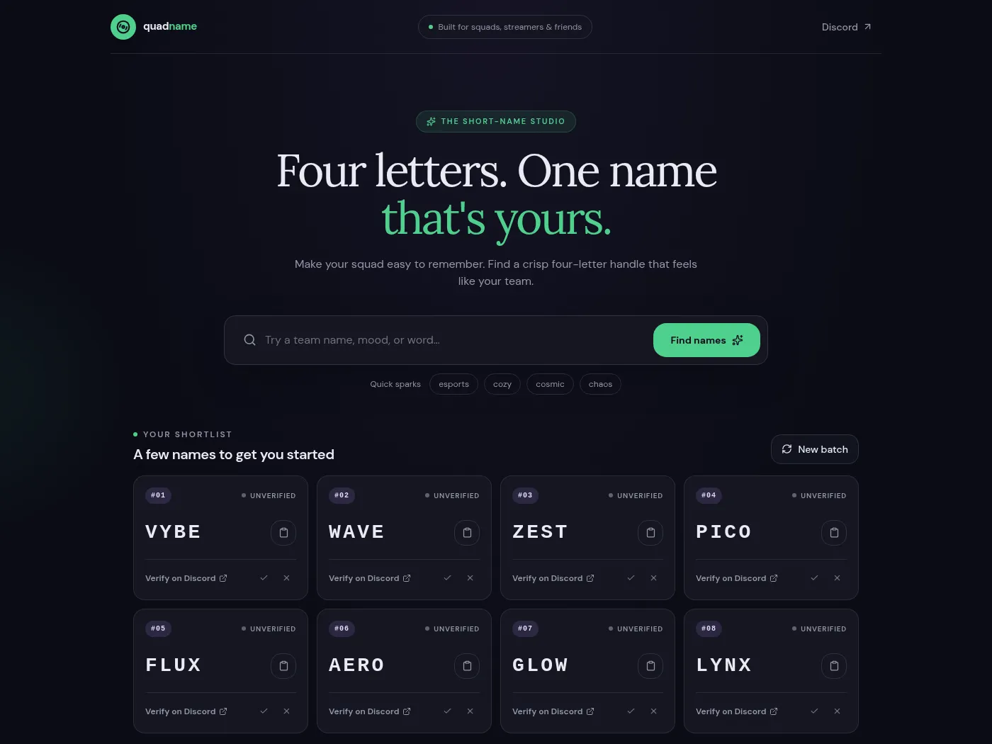 QuadName Finder