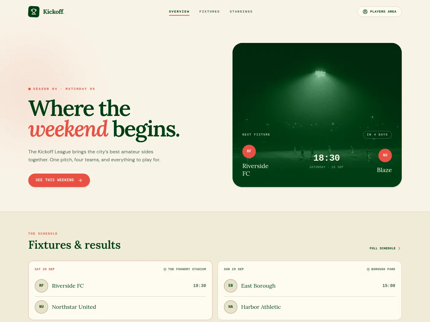 Kickoff League Portal