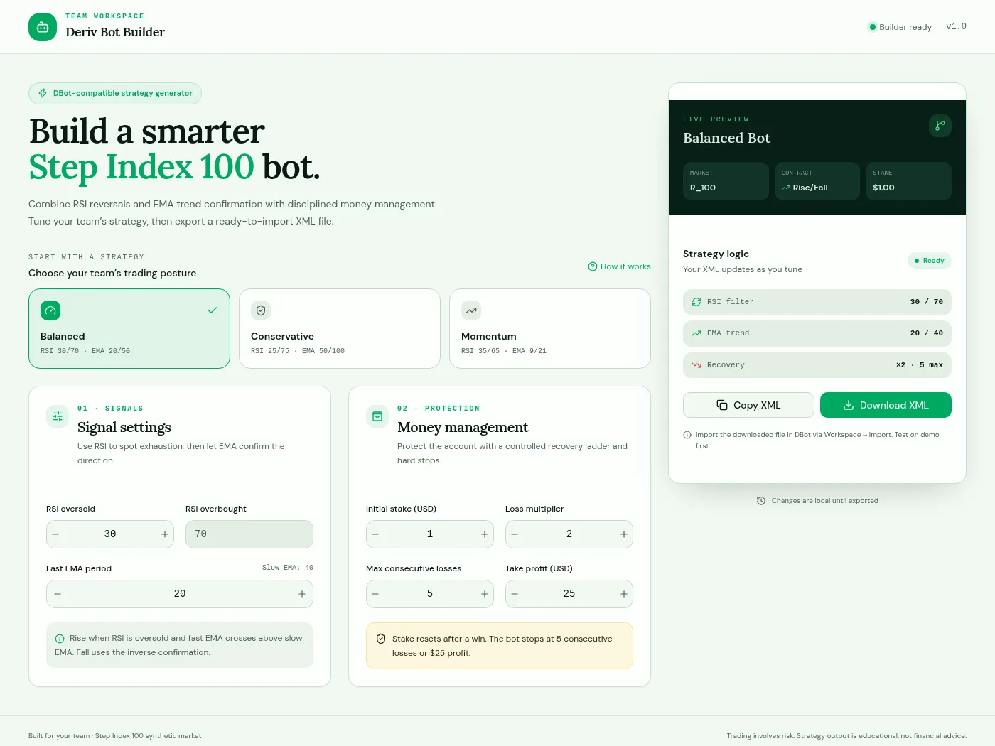 Deriv Bot Builder